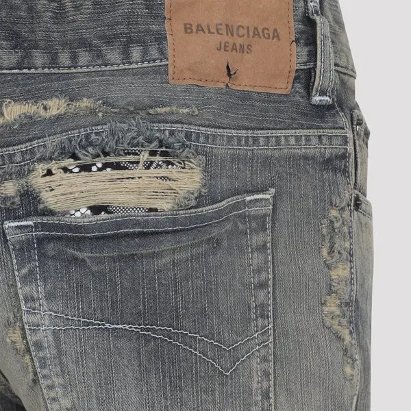 Balenciaga Flared Capri Jeans With Lace Detail