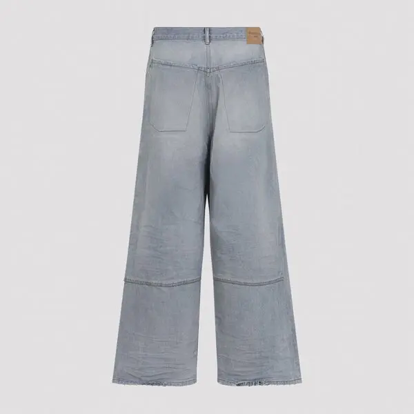 Balenciaga Minimal Baggy Light Wash Cotton Denim Pants - Blue