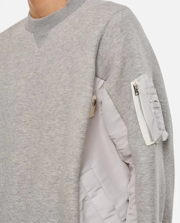 Sacai Sponge Sweat X Nylon Twill Pullover