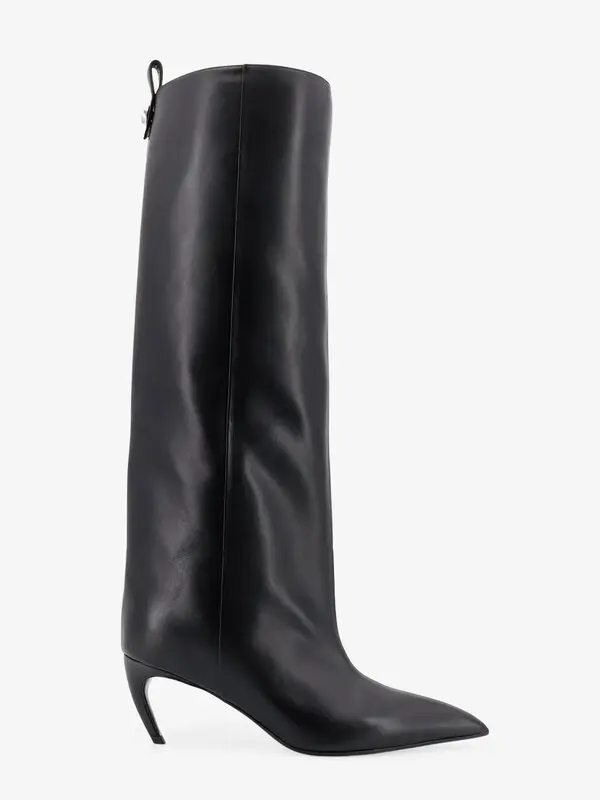 Attico Lea Leather Boots - Black