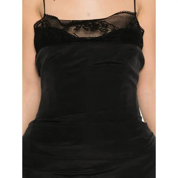 Magda Butrym Silk Midi Dress With Lace Trim