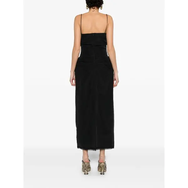 Magda Butrym Silk Midi Dress With Lace Trim