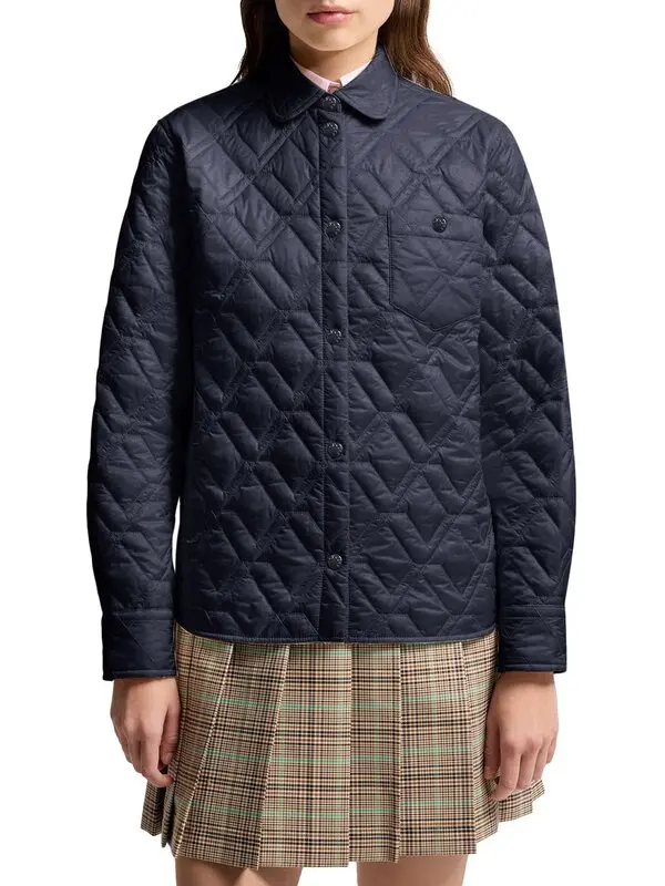 Moncler Diamond Quilted Padded Shirt Jacket - Multicolor