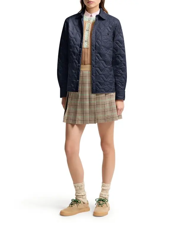 Moncler Diamond Quilted Padded Shirt Jacket - Multicolor