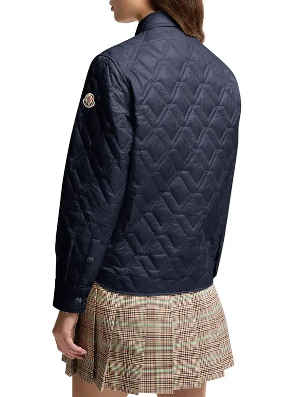 Moncler Diamond Quilted Padded Shirt Jacket - Multicolor