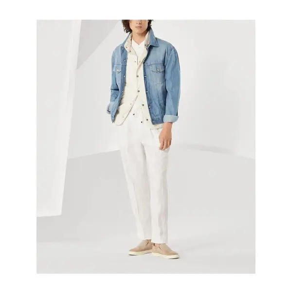 Brunello Cucinelli Denim Jacket With Front Button Fastening - Blue