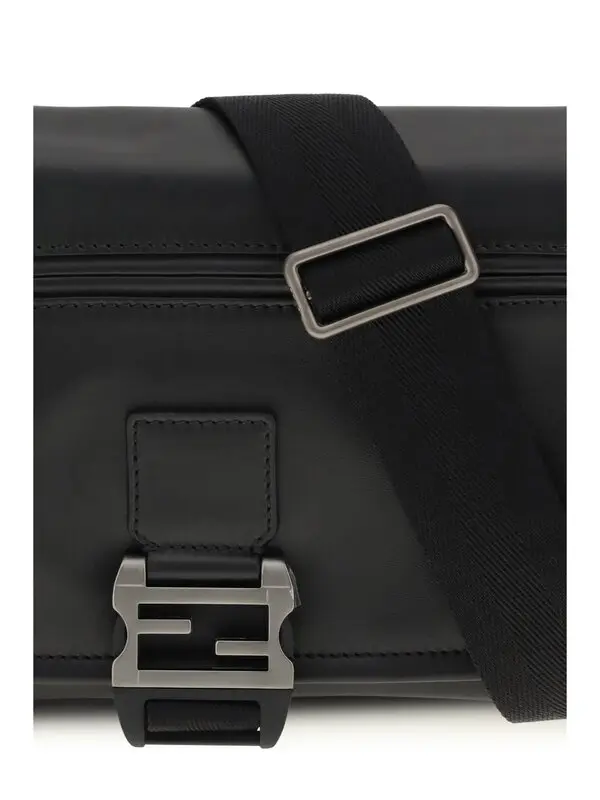 Fendi Flux Messenger Shoulder Bag - Black