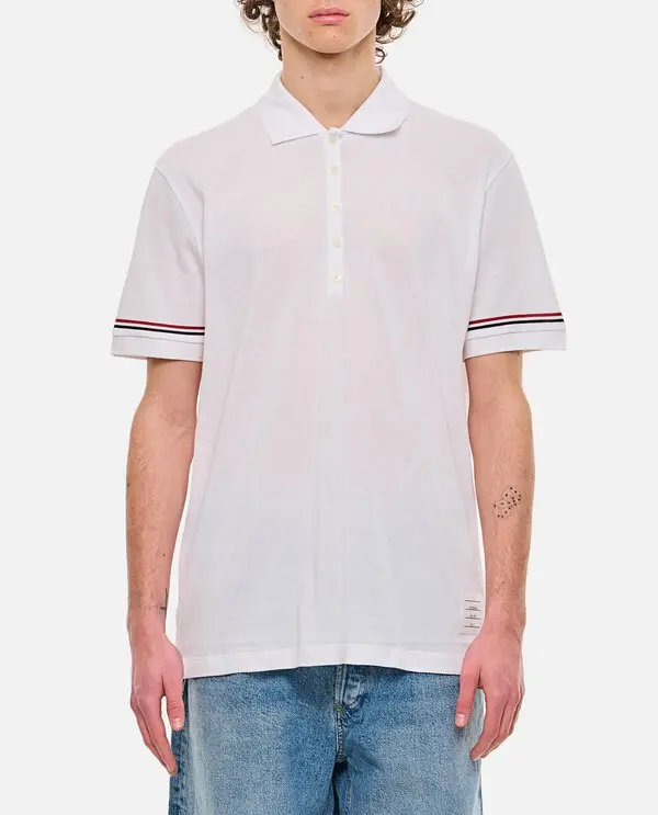 Thom Browne Ribbed Cuff Polo Shirt