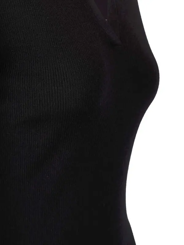 Max Mara Ribbed Wool Polo Shirt - Black