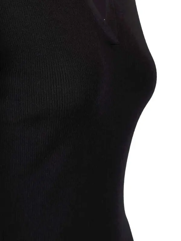 Max Mara Ribbed Wool Polo Shirt - Black