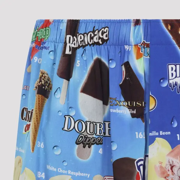Balenciaga Sweet Treat" Print Viscose Pyjama Shorts