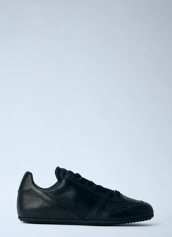 Rick Owens Minimal Leather Sneakers - Black