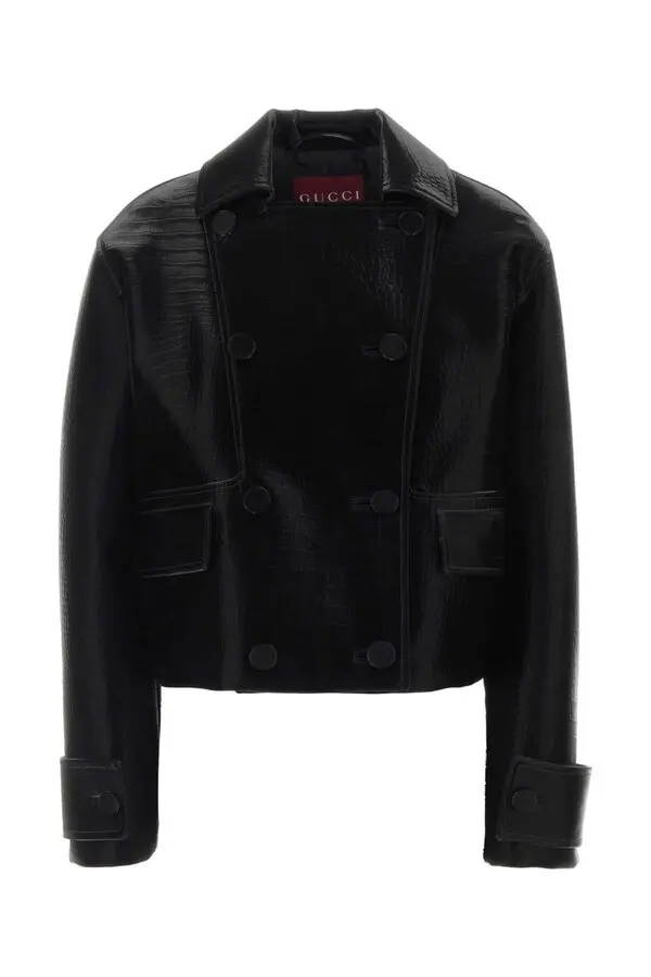 Gucci Lamb Skin Croc Effect Jacket