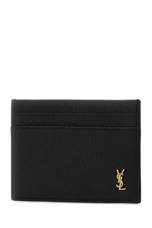 Saint Laurent Leather Card Holder - Black
