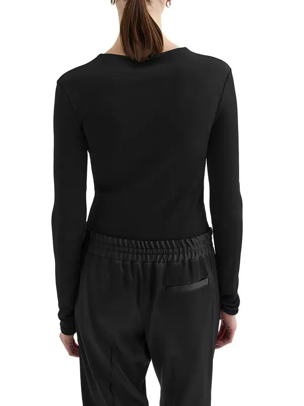 JIL SANDER Crew Neck Long Sleeve T-shirt - Black