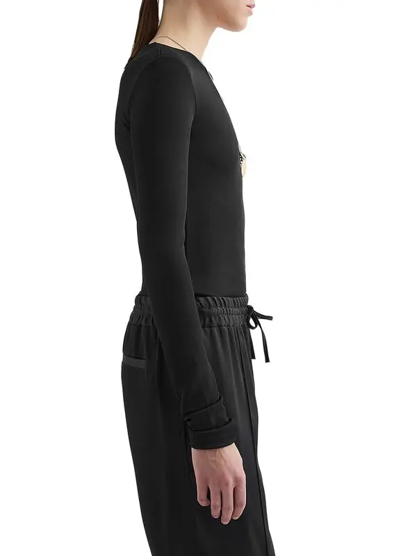 JIL SANDER Crew Neck Long Sleeve T-shirt - Black