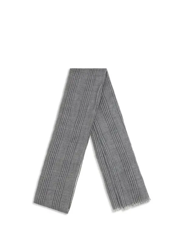 Brunello Cucinelli Linen Scarf With Lurex Details - Gray