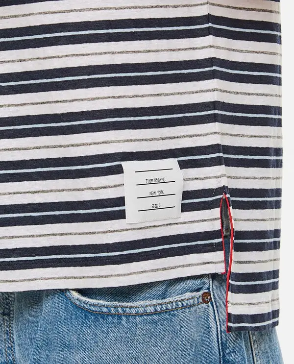 Thom Browne Linen Striped Polo