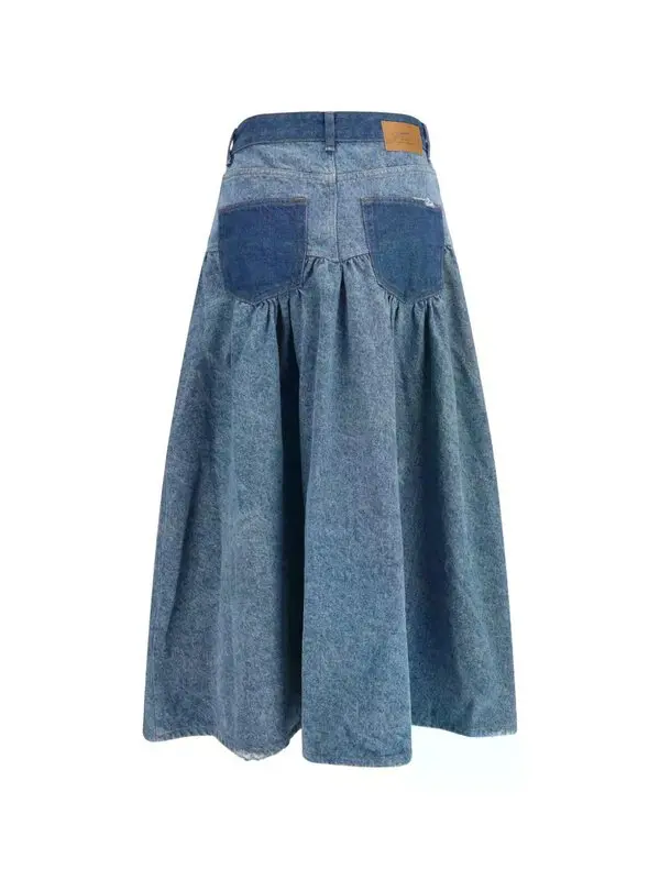 GANNI Patchwork Denim Skirt