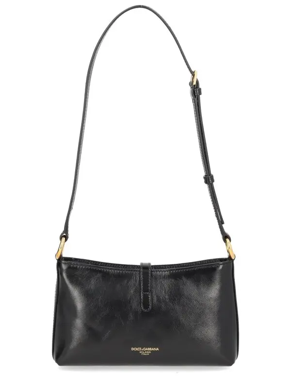 Dolce & Gabbana Bag Lock Leather Shoulder Bag - Black