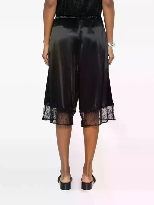 THE NINA STUDIO Lace Detail Wide Leg Shorts