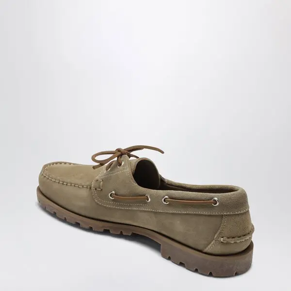 Paraboot Suede Boat Shoes - Cream