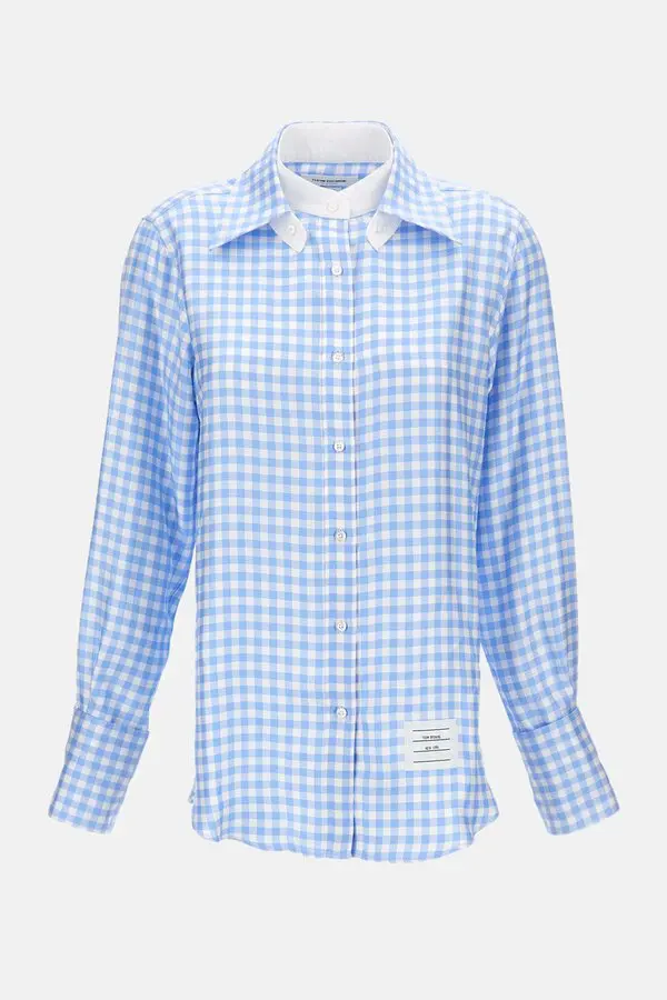 Thom Browne Checked Silk Twill Shirt - Multicolor