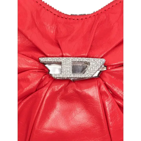 DIESEL® Heart-shaped Embellished Logo Crossbody Bag - Red