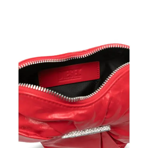 DIESEL® Heart-shaped Embellished Logo Crossbody Bag - Red