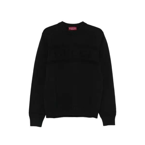 Gucci Cotton-wool Crew Neck Sweater - Black