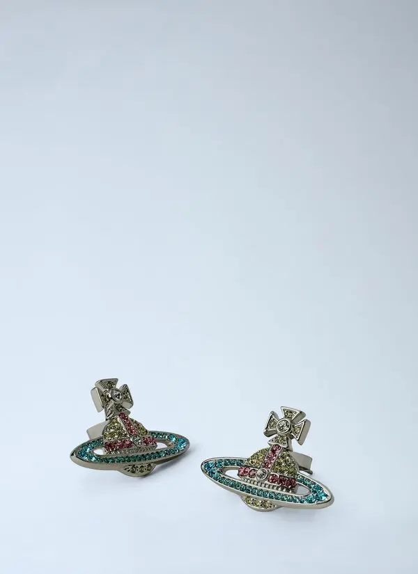 VIVIENNE WESTWOOD Orb Motif Crystal Stud Earrings - Silver