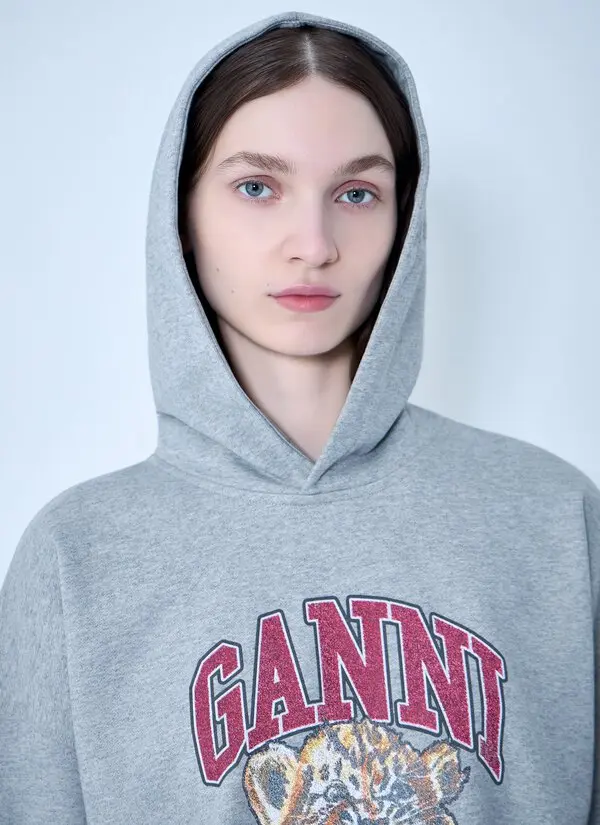 GANNI Baby Tiger Print Cotton Jersey Sweatshirt
