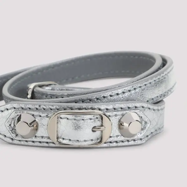 Balenciaga Leather Triple Wrap Bracelet With -tone Hardware