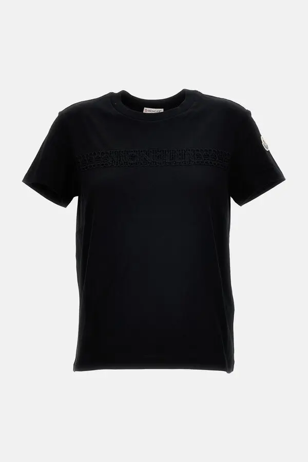 Moncler Black Crewneck T-shirt - Multicolor