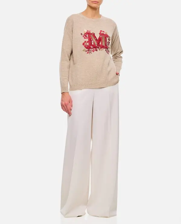 Max Mara Ninfa Wide Leg Trousers White - Multicolor