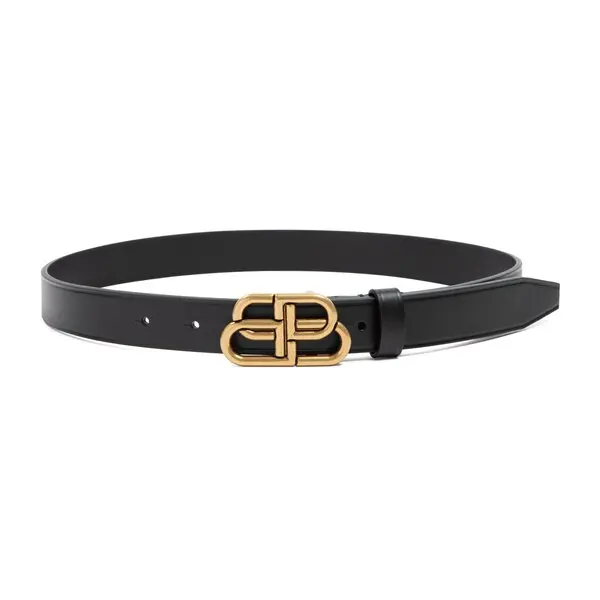 Balenciaga Bb Thin Belt - Black