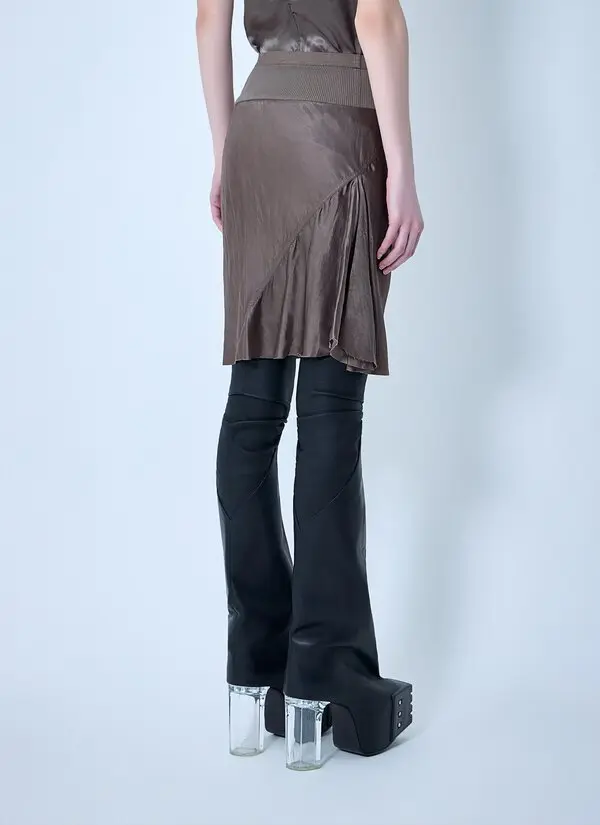 Rick Owens Midi Skirt With Ribbed Waistband