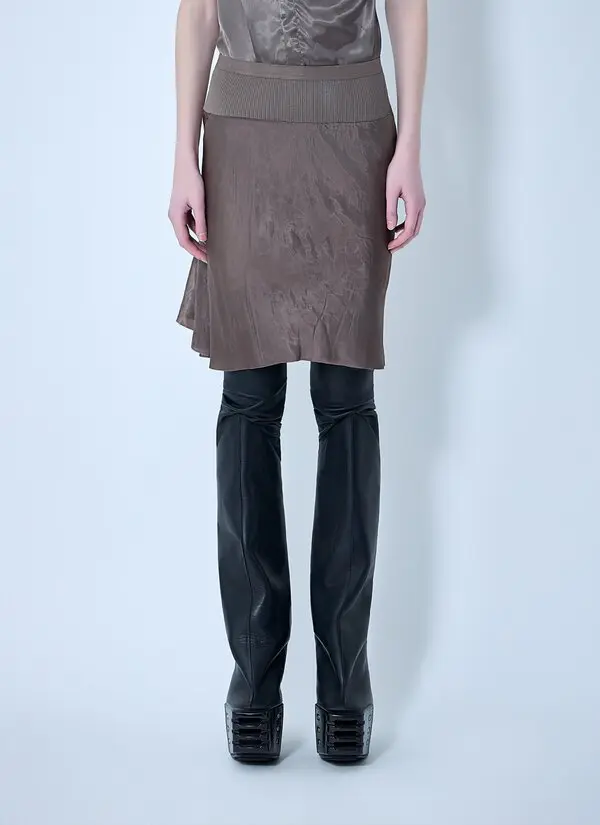 Rick Owens Midi Skirt With Ribbed Waistband