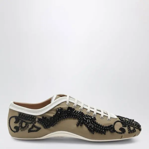 Dries Van Noten Embroidered Ballerina Sneakers - Cream