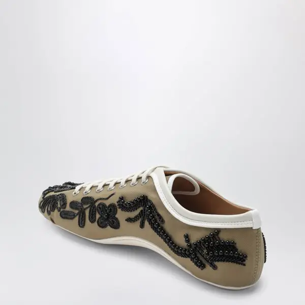 Dries Van Noten Embroidered Ballerina Sneakers - Cream