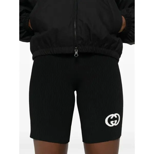 Gucci Ribbed Knit Logo Shorts