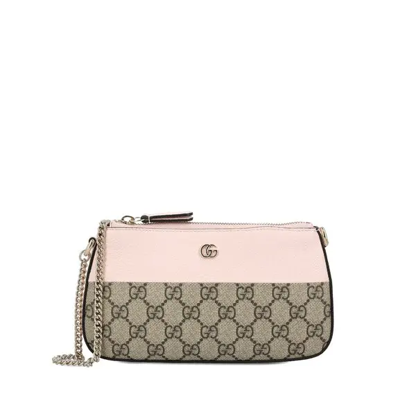 Gucci Gg Supreme Canvas Chain Shoulder Bag - Cream