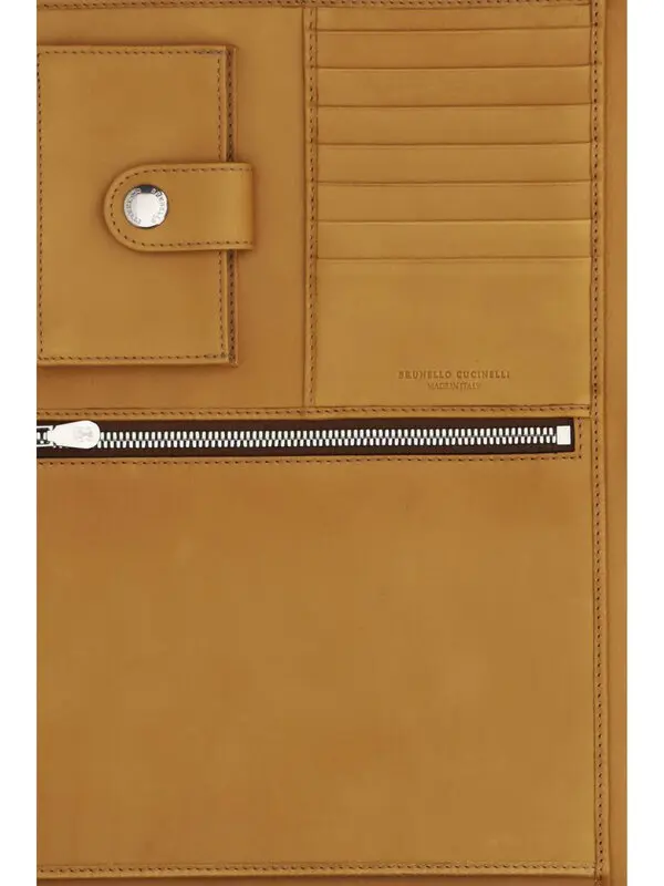 Brunello Cucinelli Leather Laptop Case - Brown