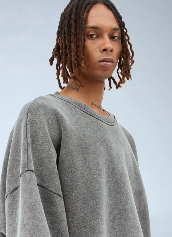 Acne Studios Logo Patch Crewneck Sweatshirt - Gray
