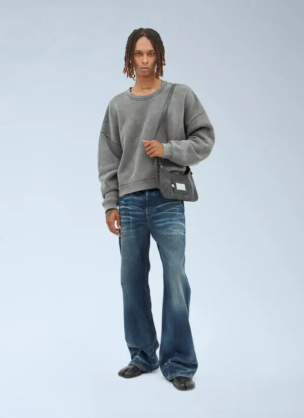 Acne Studios Logo Patch Crewneck Sweatshirt - Gray