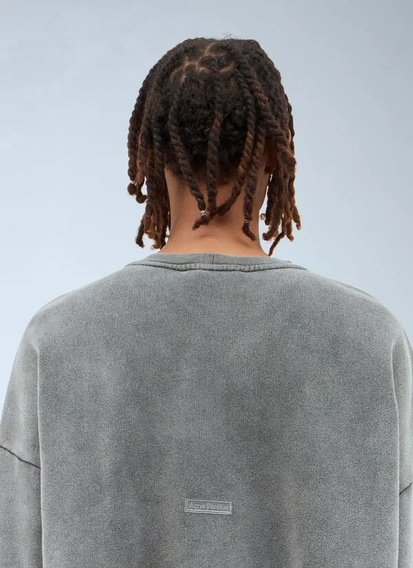 Acne Studios Logo Patch Crewneck Sweatshirt - Gray