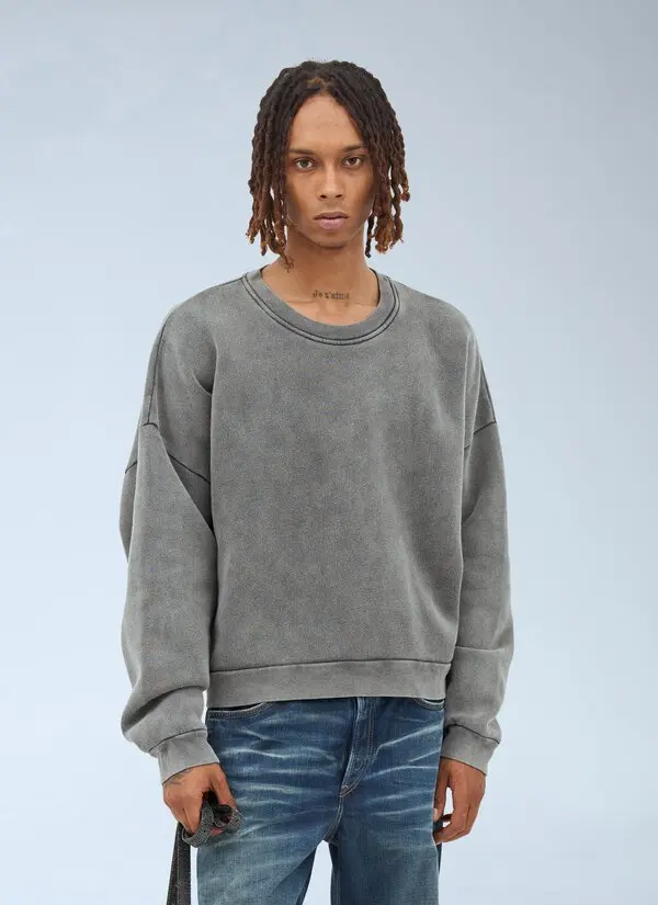 Acne Studios Logo Patch Crewneck Sweatshirt - Gray