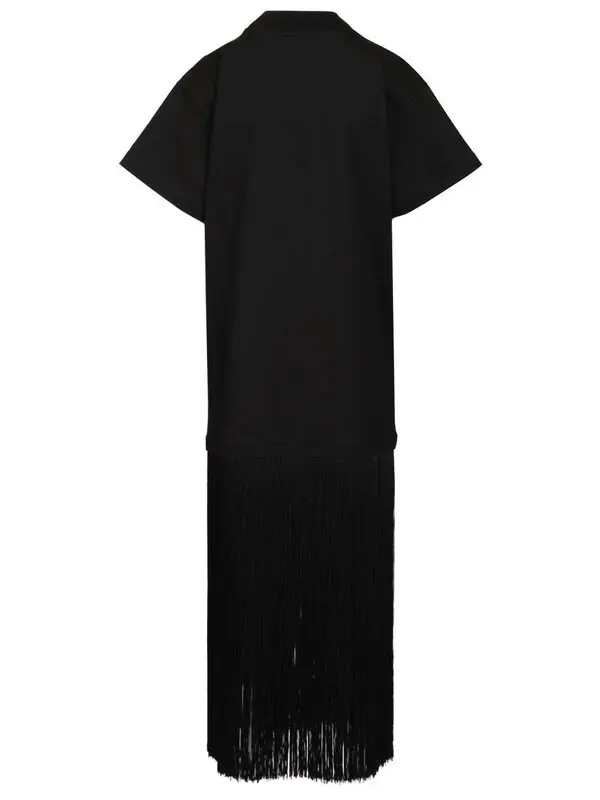 fringe t shirt dress Rodeo Classics Fringed Oversized Tee M this relaxed fit dress seamlessly combines casual elegance with unique fringe detailing at the back Easowa Women's Black Summer Elegant