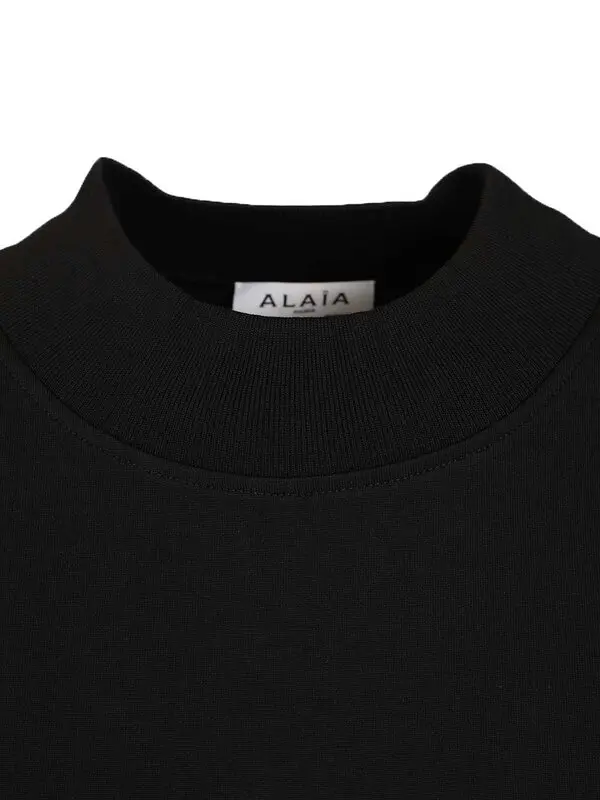 Alaïa Cotton Jersey T-shirt Dress With Fringe