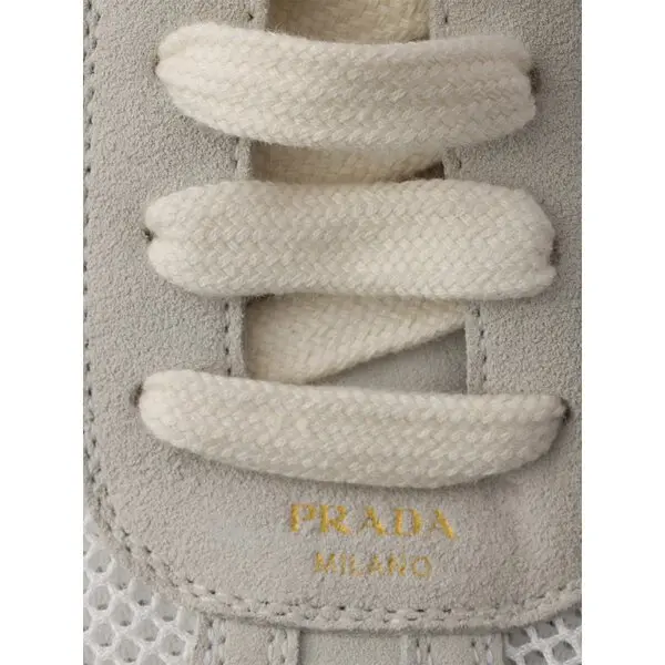 Prada Neutral Suede And Leather Boots - Cream